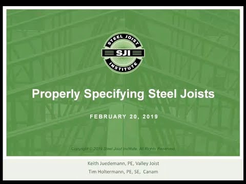 Properly Specifying Steel Joists