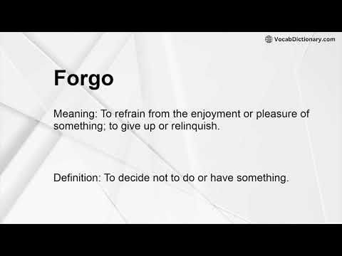 Forgo Meaning