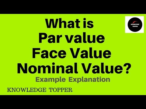 What is Par value | Face Value | Nominal Value By Knowledge Topper
