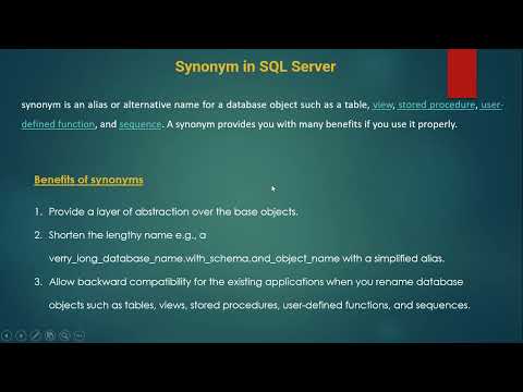 Synonyms and sequences in sql server