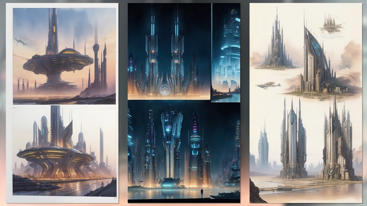 Sci-Fi Metropolis: AI Sketches of Futuristic Cities! 🌆🚀