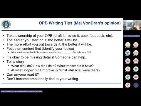 Professional Development - OPB Writing Skills session with Maj VonDran