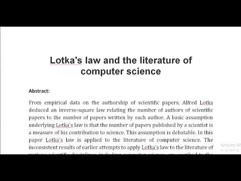 Lotka's law and the literature of computer science