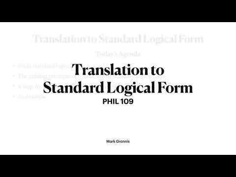 Lecture 5.5: Translation to Standard Logical Form – Logic Lectures