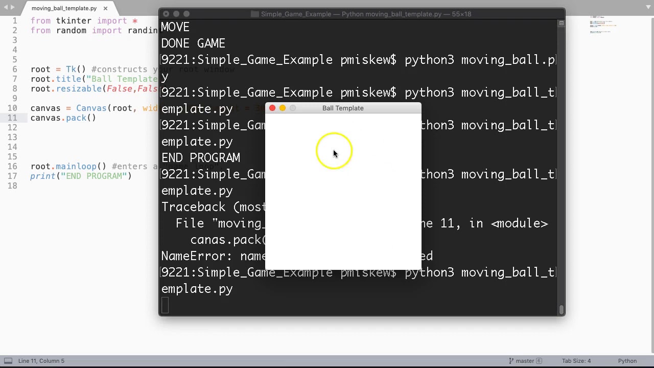 Moving Ball (Python - tkiner) - Python