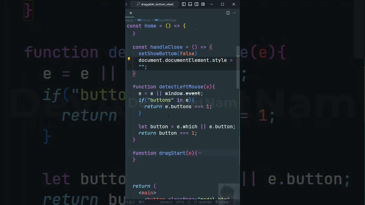 Draggable Bottom Sheet #nextjs #coding #programming #coding #devat #development #code #shorts