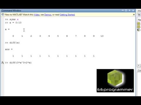 MATLAB tutorial: How to do Differentiation in Matlab using symbolic toolbox