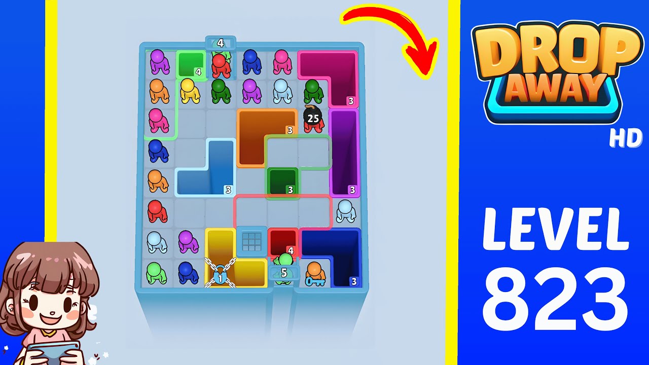 Drop Away Level 823 Solution Walkthrough