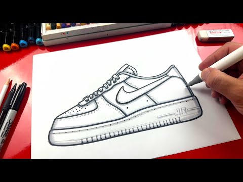 How To Draw Nike Air Force 1 Shoes