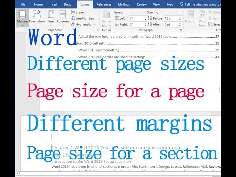 Different page sizes and margins in Word, with changing page size for one page