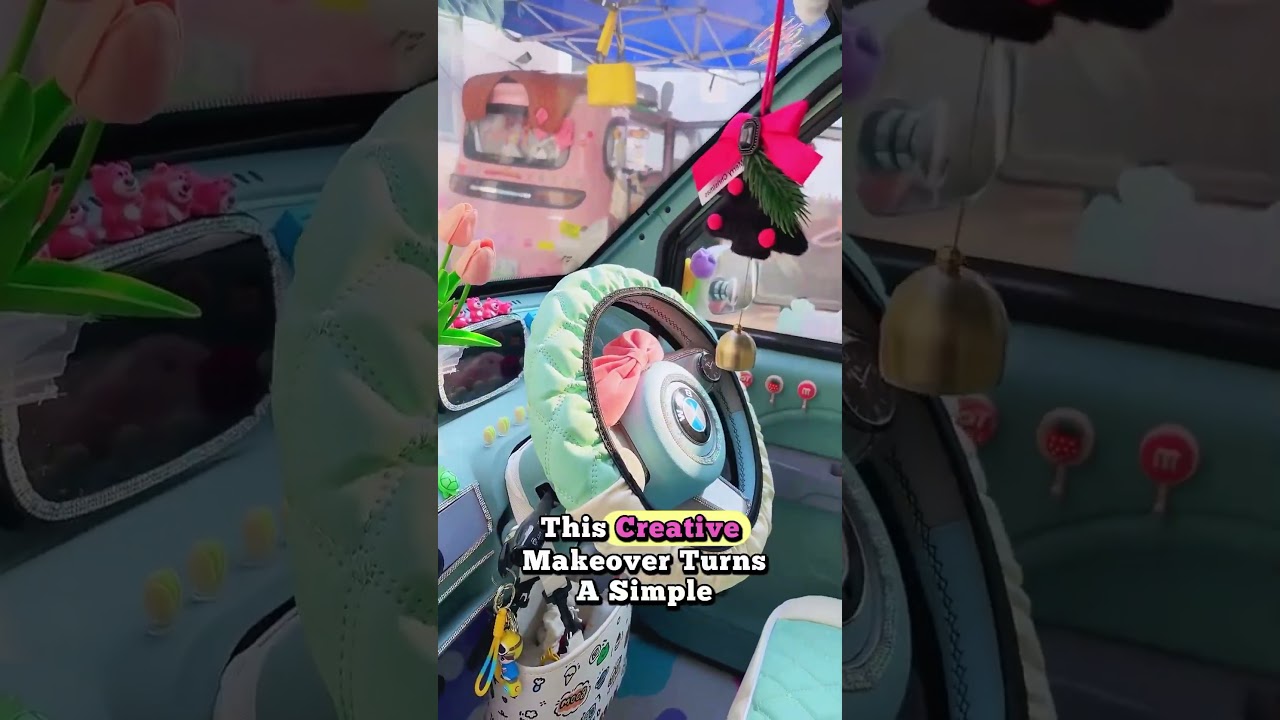 Transforming a Car Interior into a Cozy, Cute Space! #car #vehicles #shorts