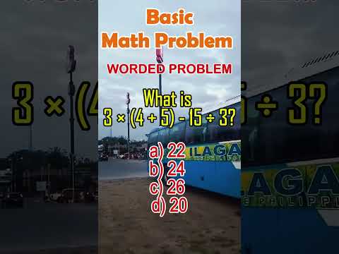 What is 3 × (4 + 5) - 15 ÷ 3?a) 22 b) 24 c) 26 d) 20#civilservice #Mathtutor #viralvideochallenge