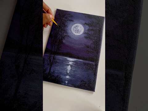 Purple Moonlight 🖌️✨Acrylic Painting #artwork #painting