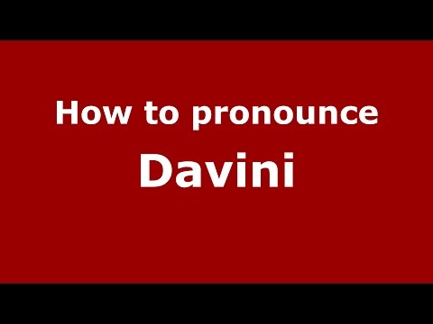 How to pronounce Davini (Spanish/Argentina) - PronounceNames.com