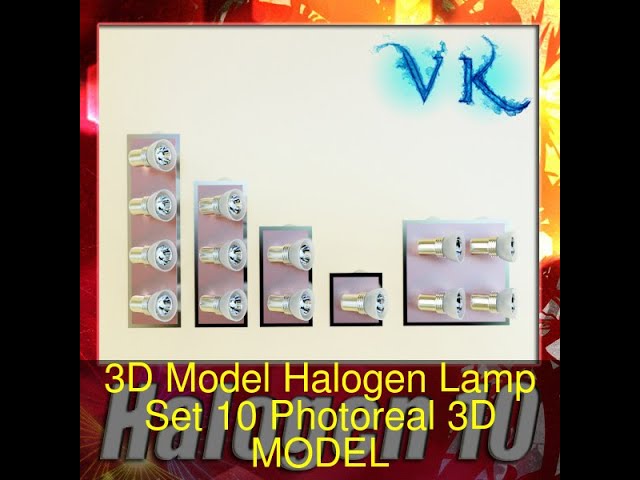 3D Model Halogen Lamp Set 10 Photoreal 3D Model - FlatPyramid