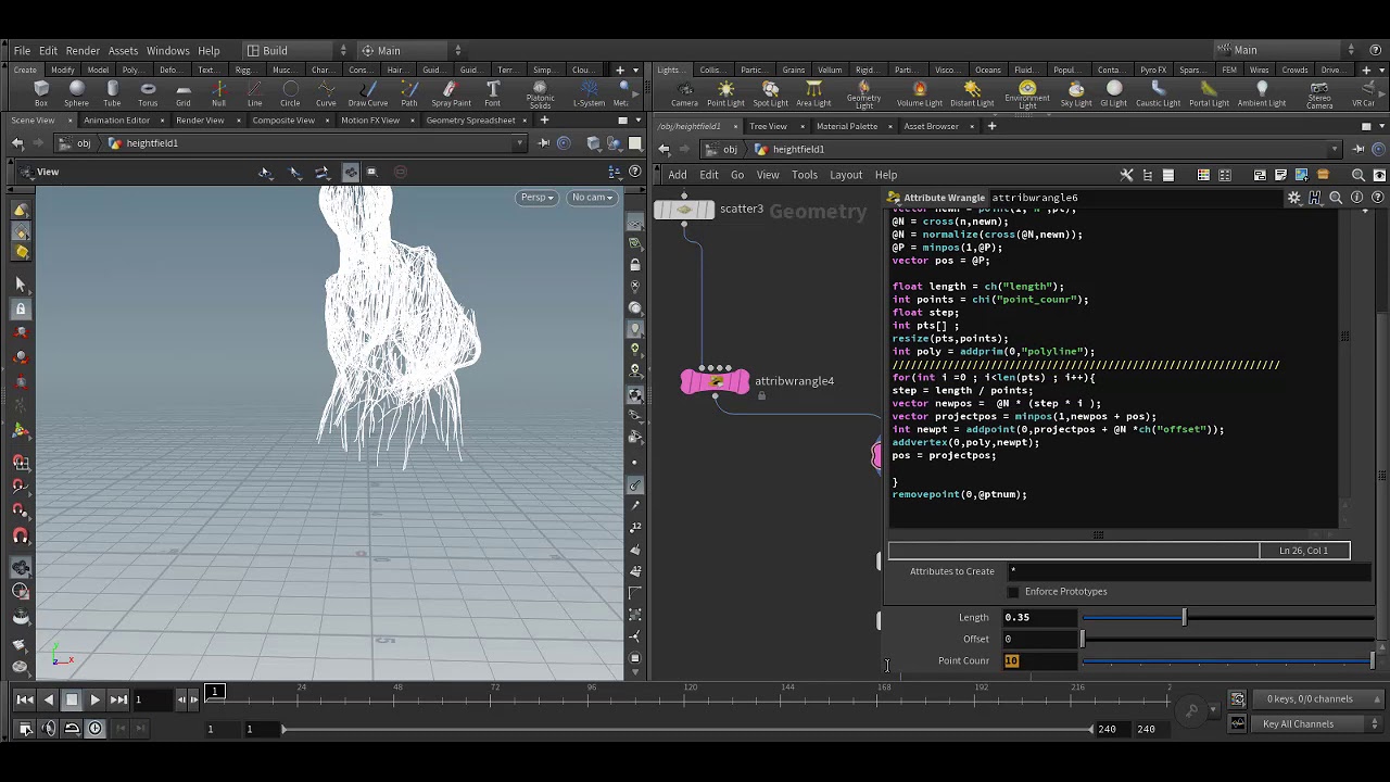 Houdini gradient lines