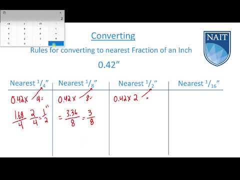 Converting decimal inches