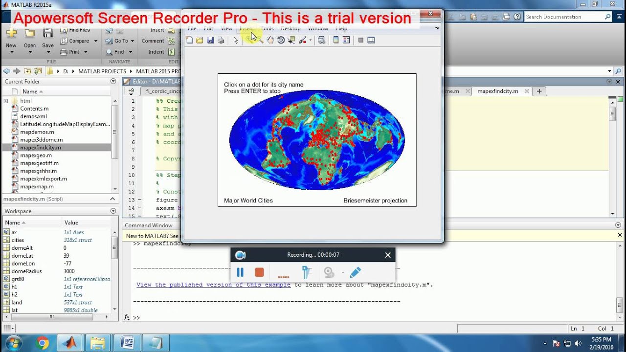 MATLAB MAPEXFINDCITY