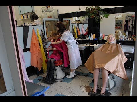150 Manuela custom video capes apron vinyl pvc shampooing haircut and blow dry trailer