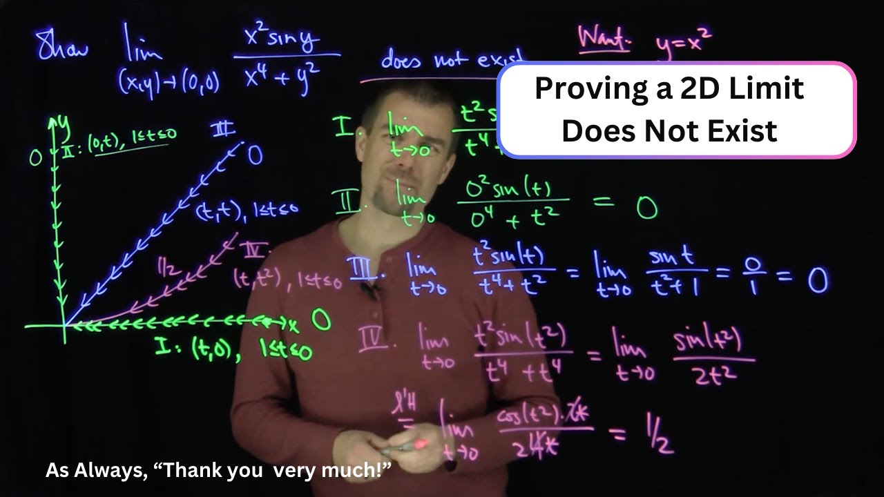 Proving a Two Dimensional Limit Does Not Exist