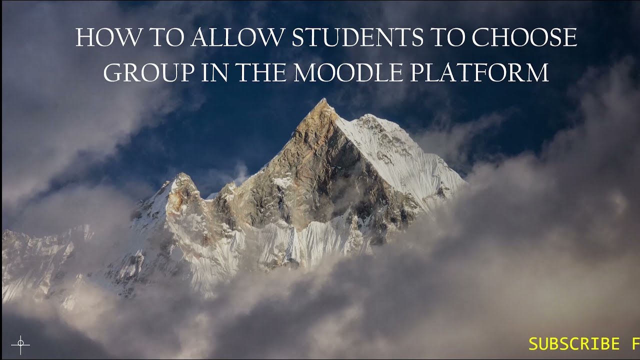 How to allow students to choose group in the Moodle Platform