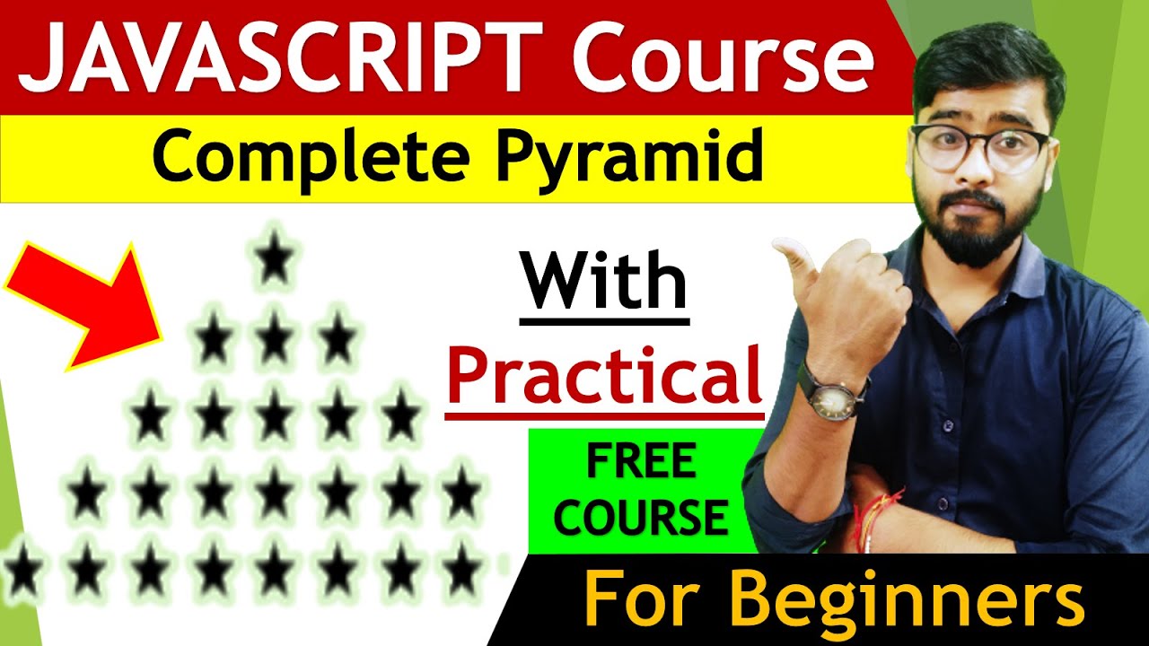 JavaScript Star Pattern Program| Complete Pyramid | JavaScript Tutorial