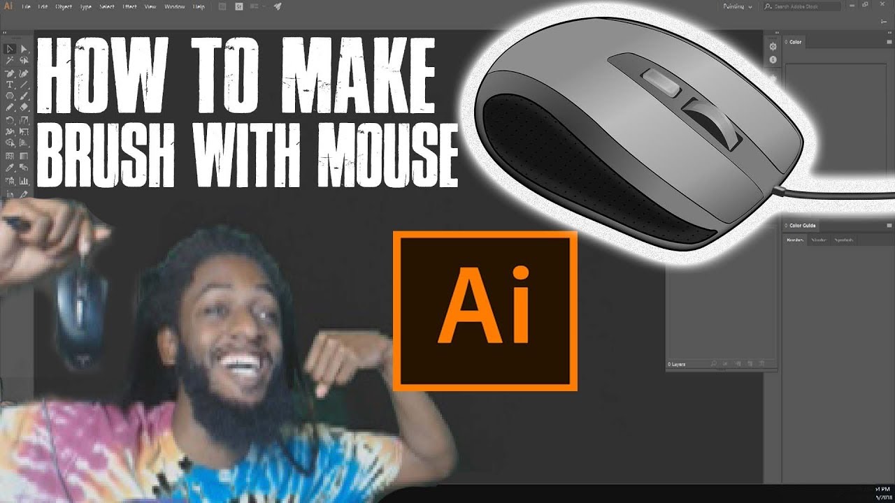 How To Make Brush With Mouse  - Step By Step Tutorial ( ADOBE ILLUSTRATOR )