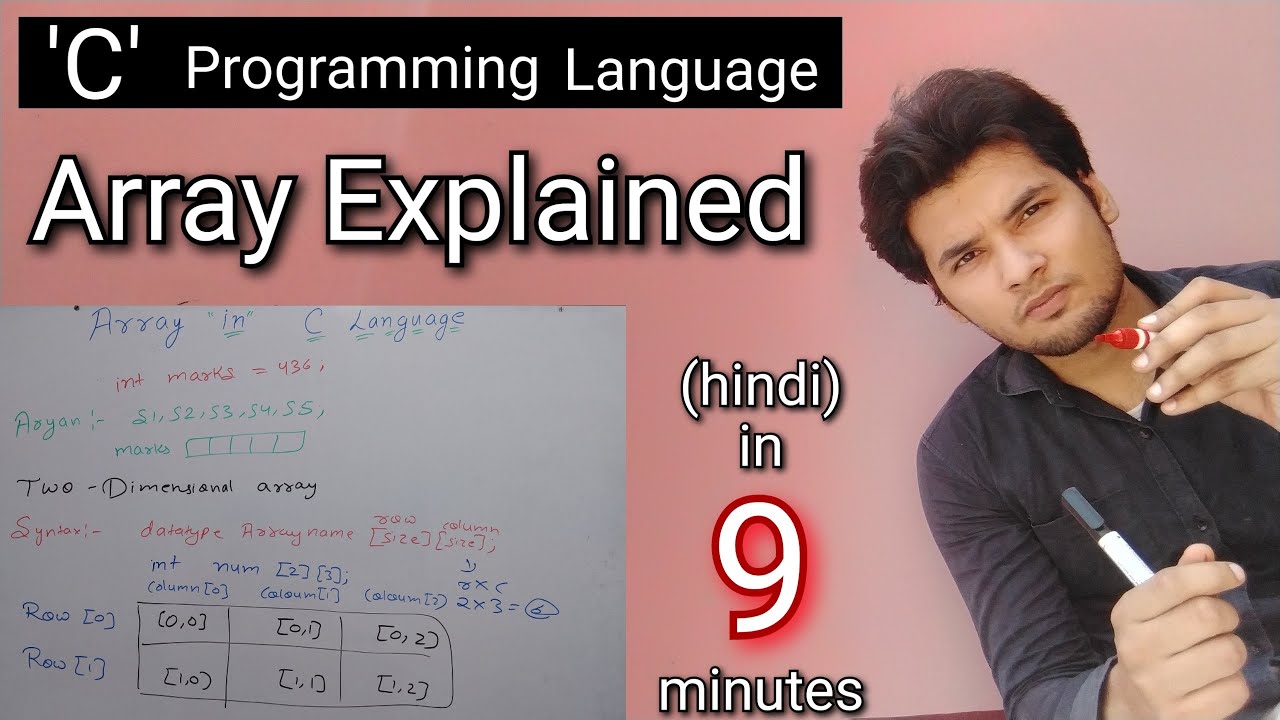 Array in C programming language (Hindi) || types-one dimensional and two dimensional array in hindi