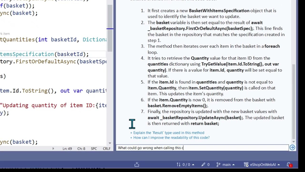 GitHub Copilot Chat in Visual Studio 2022