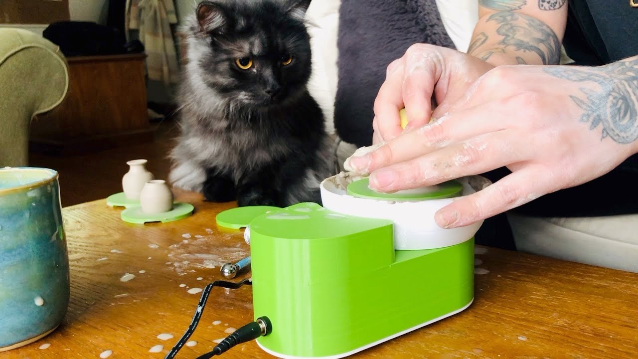 Making Mini Pots On A Mini Pottery Wheel