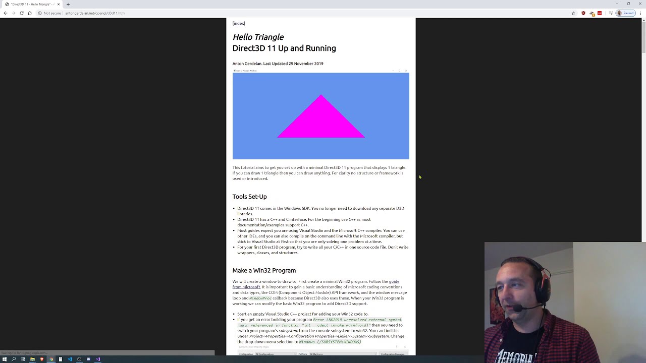 Tutorial: Intro to 3D Graphics Programming with OpenGL 4 (with Anton). Stream Recording.