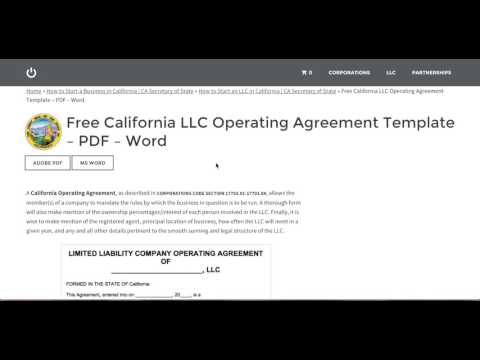 Free California LLC Operating Agreement Template – PDF – Word
