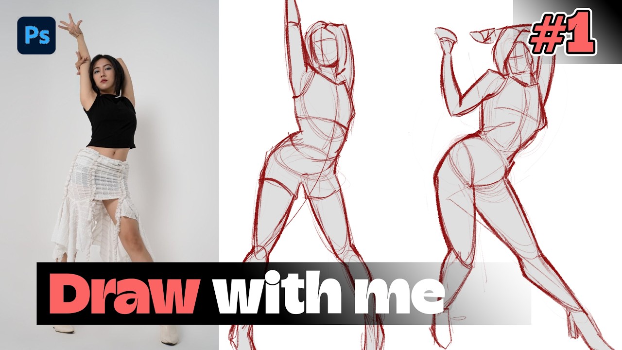 Pose Drawing Practice 1 | Gesture Drawing and Basic Anatomy