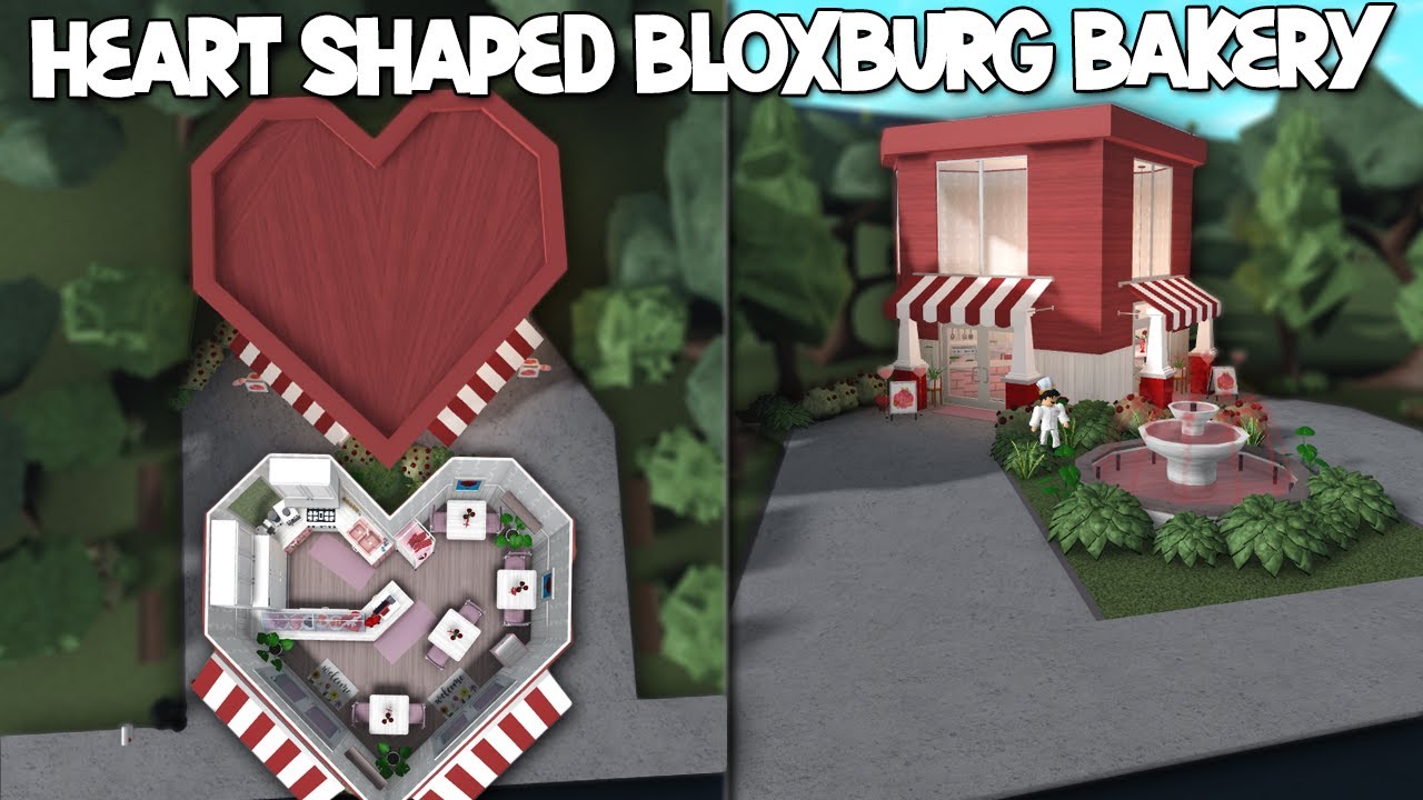 building a BLOXBURG VALENTINE'S HEART SHAPED BAKERY