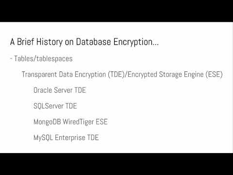 Keeping Secrets: Emerging Practice in Database Encryption