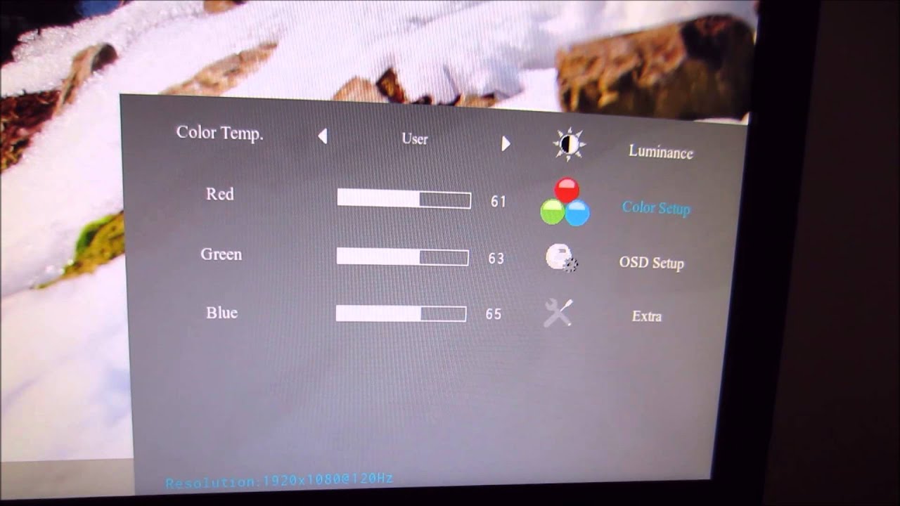 AOC g2460Pg Menu System (OSD)