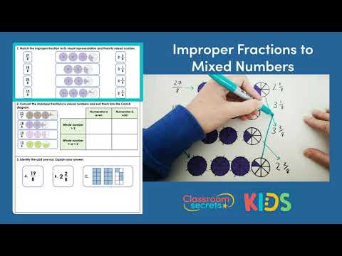 Year 5 Improper Fractions to Mixed Numbers Answer Video