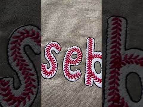 Baseball Fill Stitch Font #baseball #baseballapparel #sportswear #embroiderydesign #diyembroidery