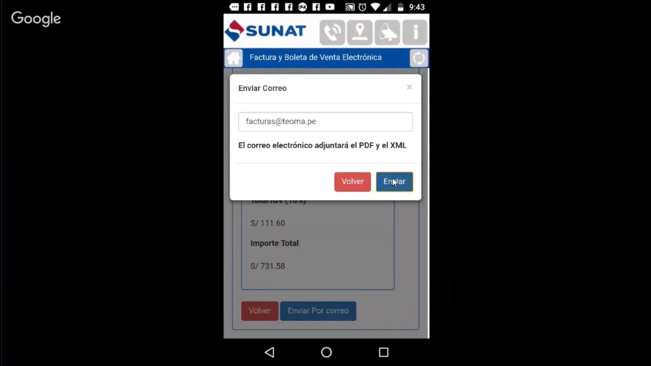 COMO ENVIAR TU FACTURA ELECTRONICA POR TU CELULAR