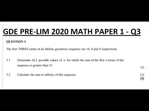 GDE GRADE 12 MATH PRELIM 2020 Q3
