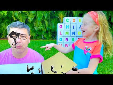 Nastya dan ayah belajar alfabet bahasa Inggris