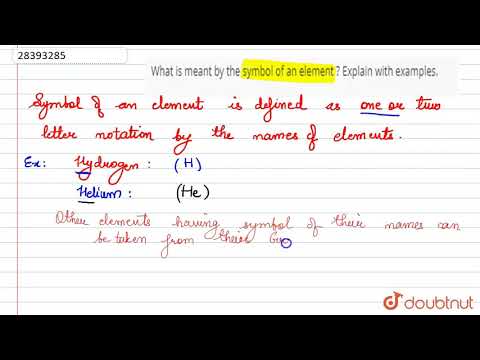 What is meant by the symbol of an element ? Explain with examples.