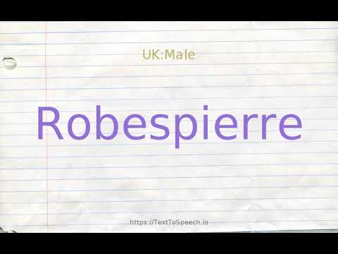 How to pronounce robespierre