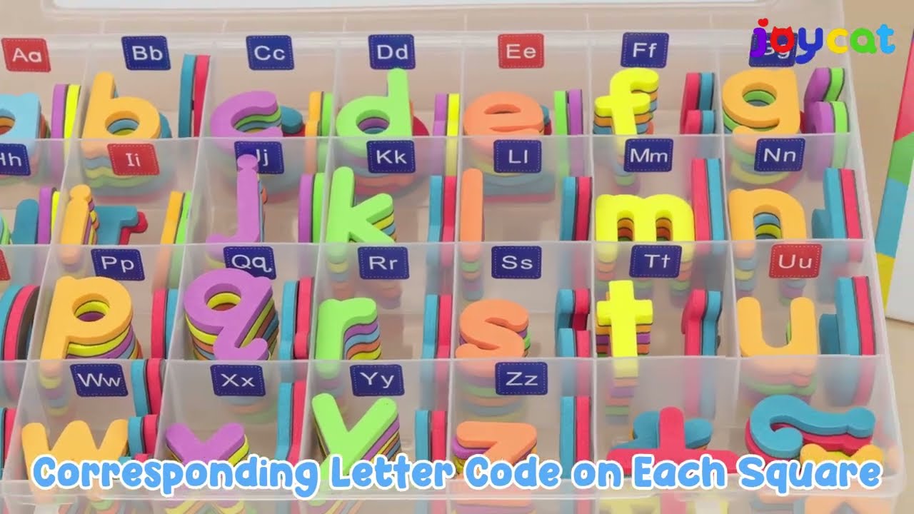 JoyCat Classroom Magnetic Letters Kit 🧲 248 Pcs with 3D Double-Sided Board | Word Building Set