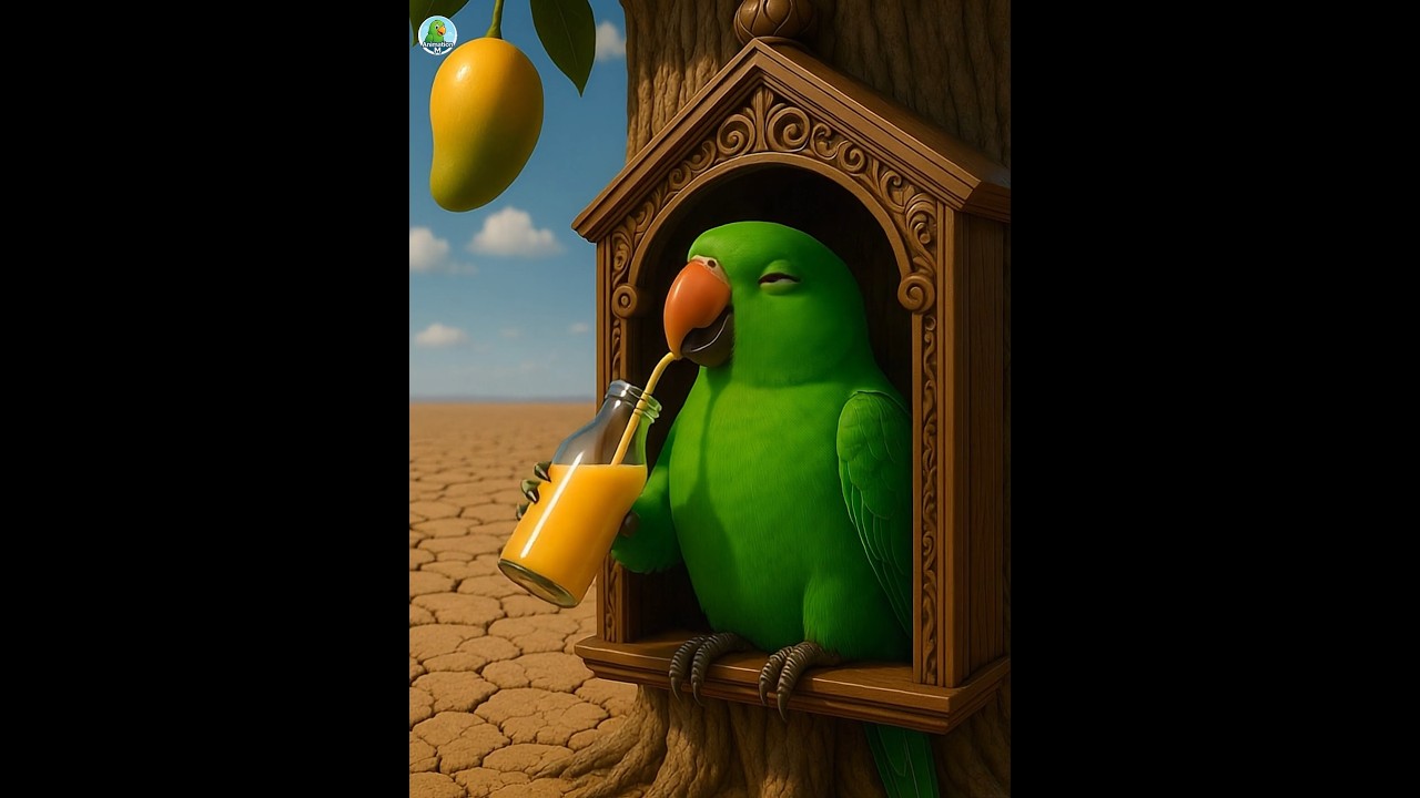 Parrot make a pond in desert 😱 #ai #parrot