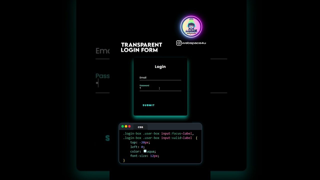 Transparent login form❤️