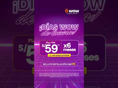 ¡Quedan pocos días! Aprovecha los DÍAS WOW y llévate Internet 100% fibra óptica con alta velocidad💜
