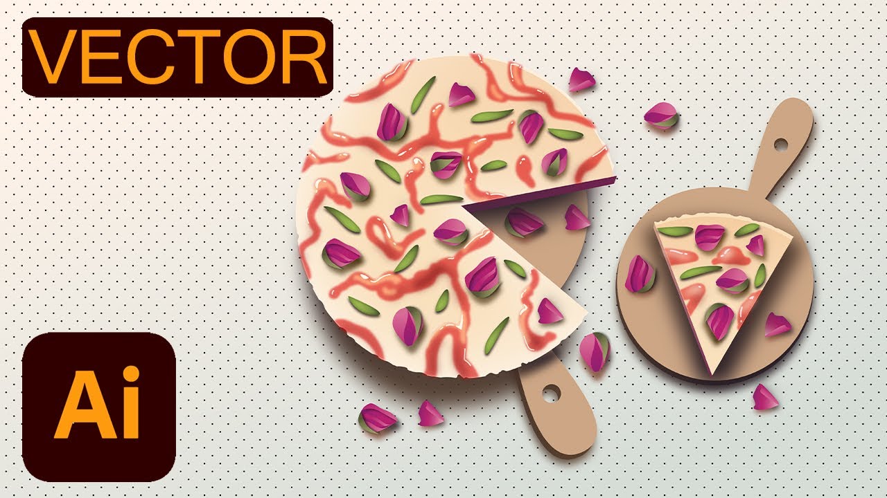How to make a cheese cake vector in Adobe Illustrator