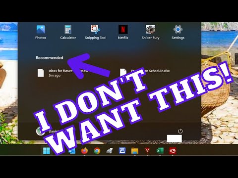 How to hide Recommended section Windows 11 start menu