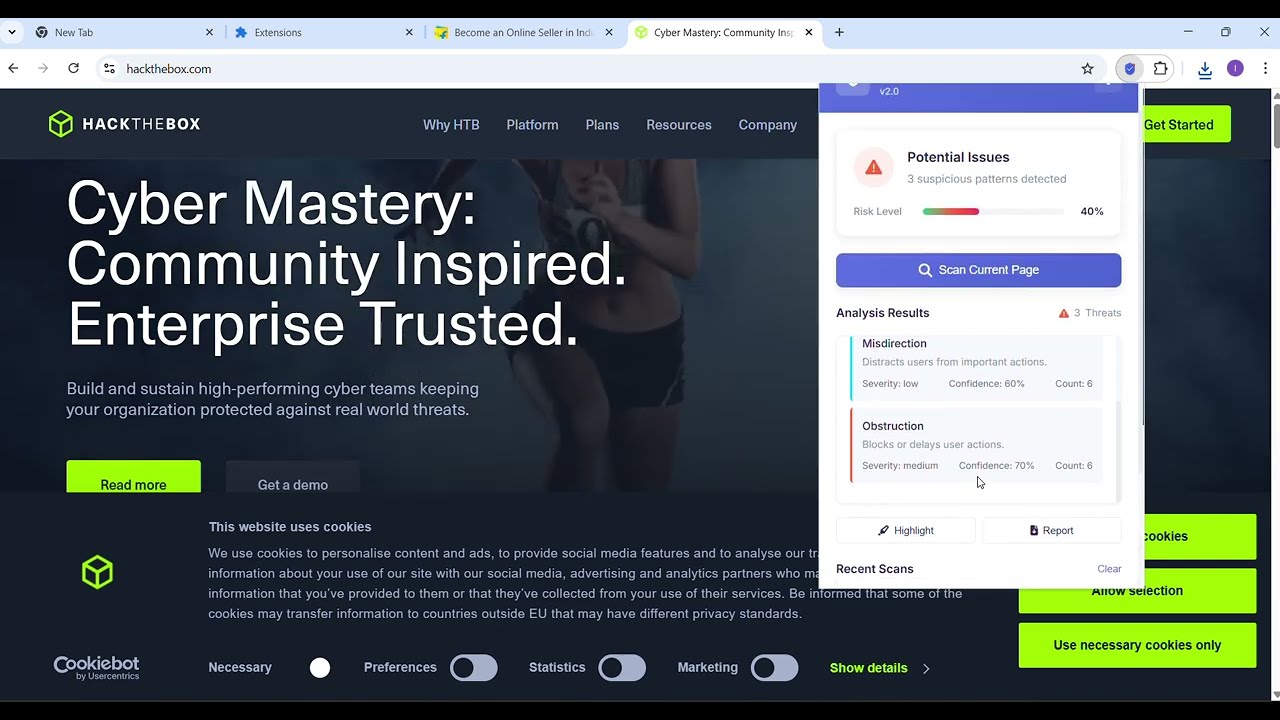 AI-Powered Dark Pattern Detector | Chrome Extension for Ethical UI & Privacy Protection